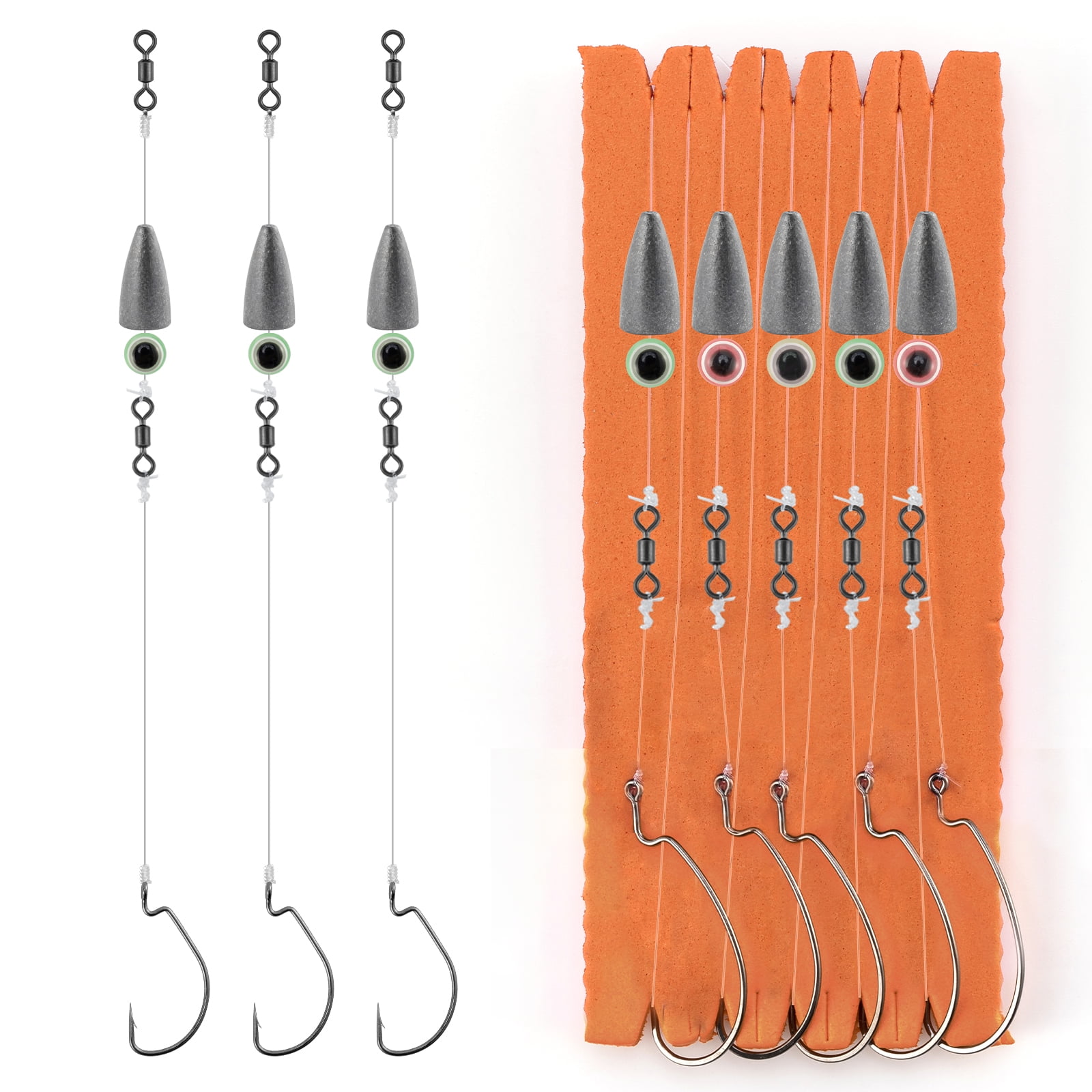 5/10pcs Fishing Carolina Rig with 7g-30g Weight Sinker EWG Hook Surf ...