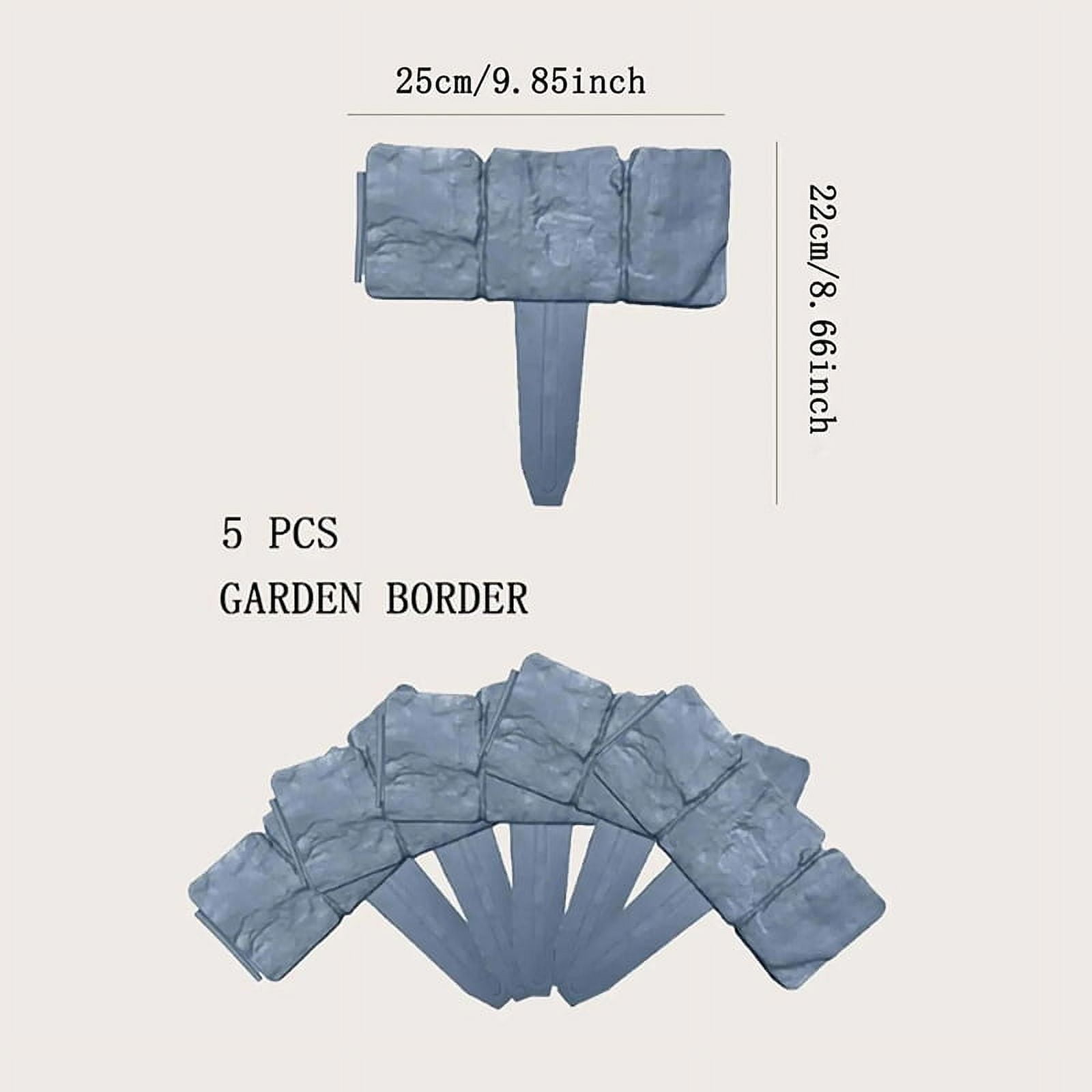 5-10pcs Garden Fence Imitation Stone Plant Support Stake Outdoor Edging ...