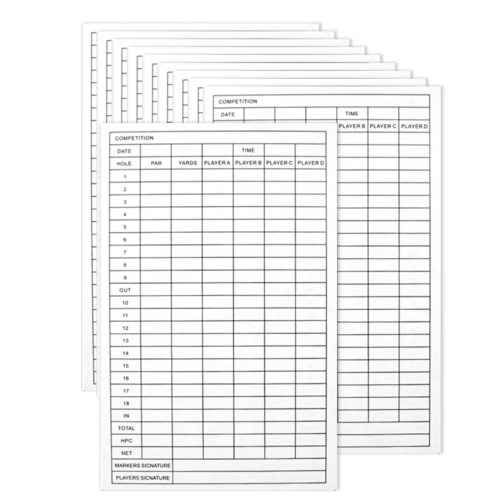 5/10pcs Golfs Competition Scorecards Record Scores Keeper Golfs Score ...
