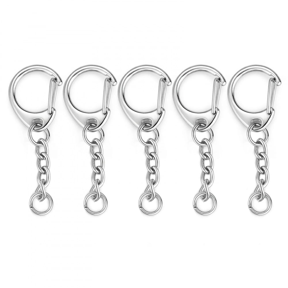 5/10pcs Lobster Clasp Key Ring Keychain C Shape Clasps Connector Hook ...