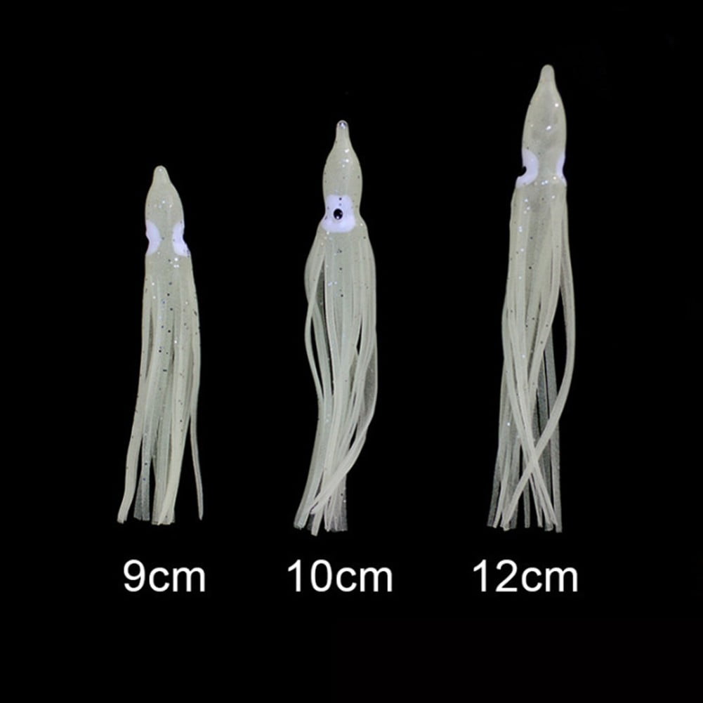 5/10pcs Luminous Octopus Bait 9cm/10cm/12cm Sea Fishing Soft Squid Bait ...