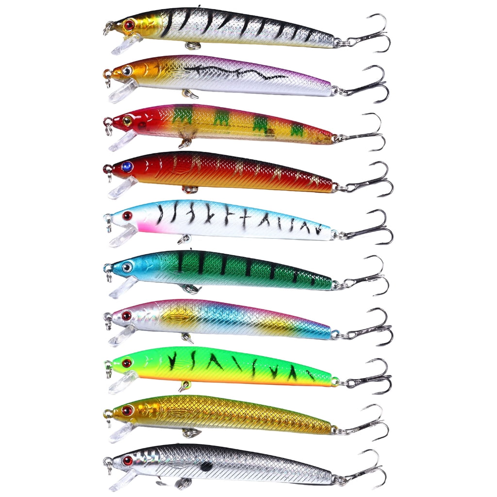 5/10pcs Minnow Fishing Lure Plastic Artificial Baits Topwaters ...