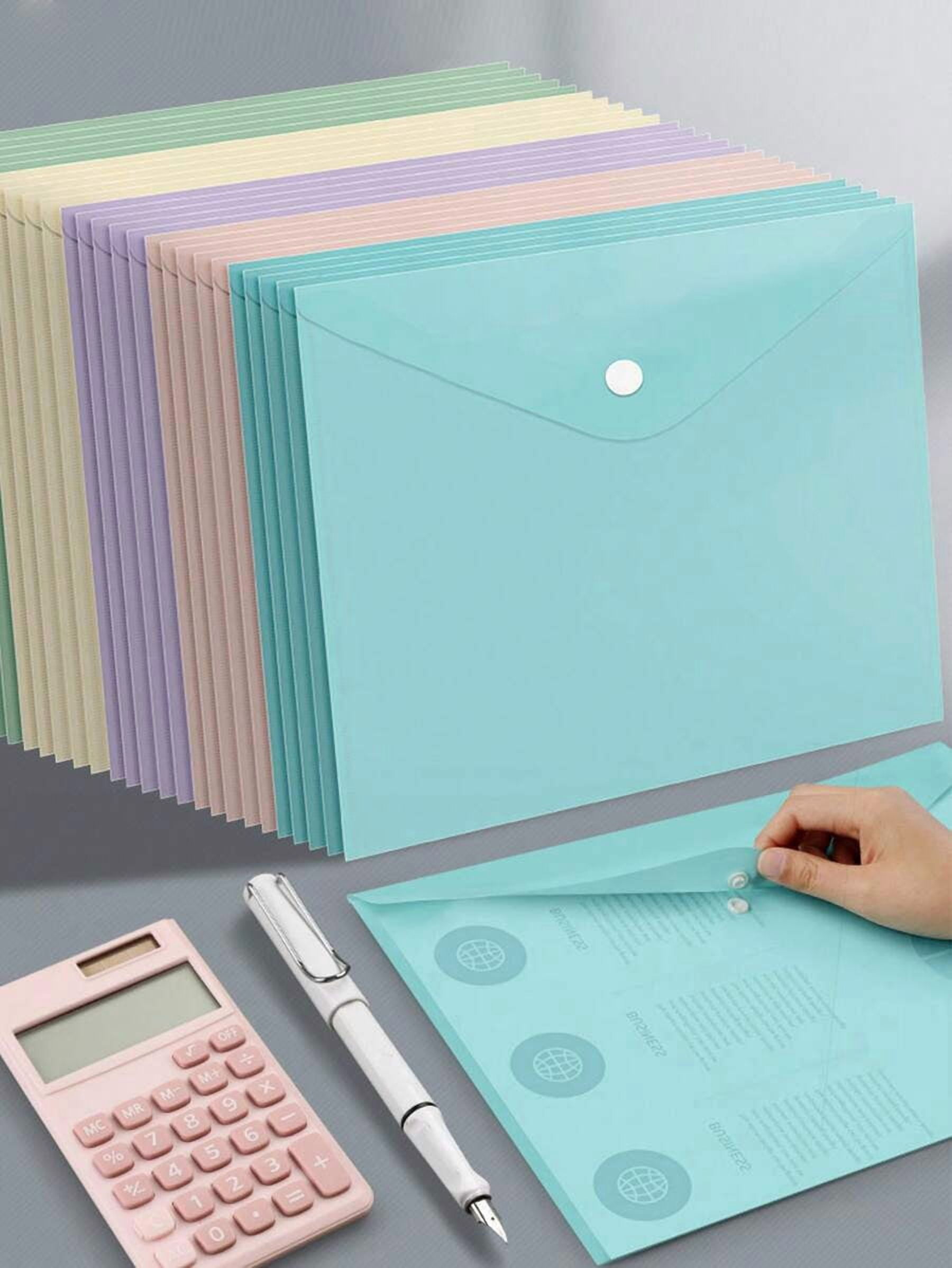 5/10pcs Snap Button File Folders - A4 Plastic Document Sleeves in ...