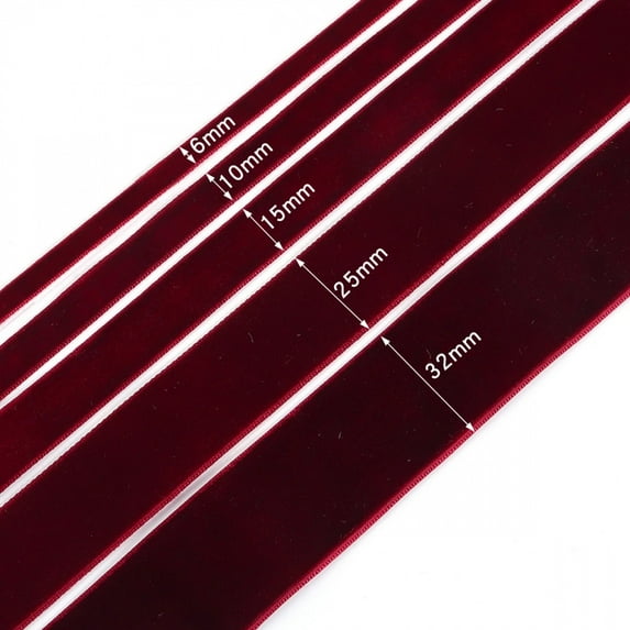 5-10yards/roll Velvet Ribbons Black Wine Red Color Single Face Flocking ...