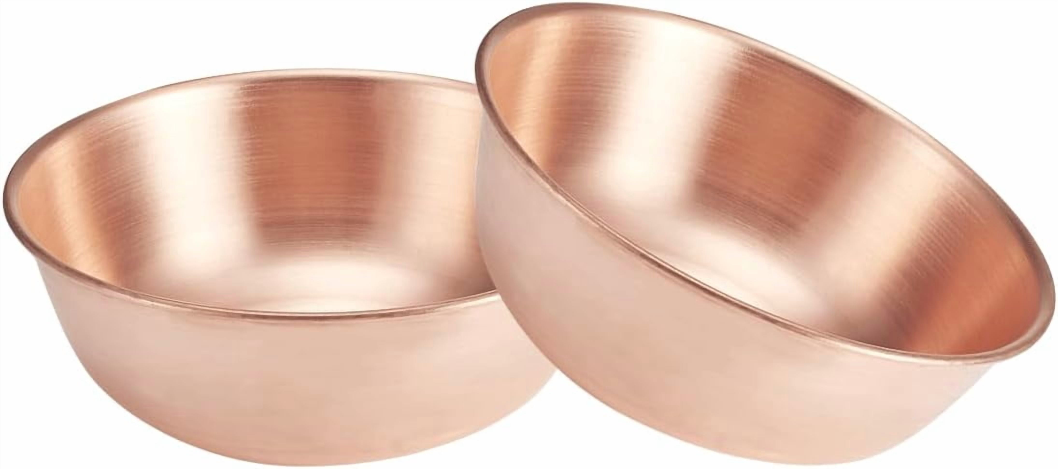 5.11" Round Solid Copper Bowl - Hand-Forged Decorative & Serving, Food ...