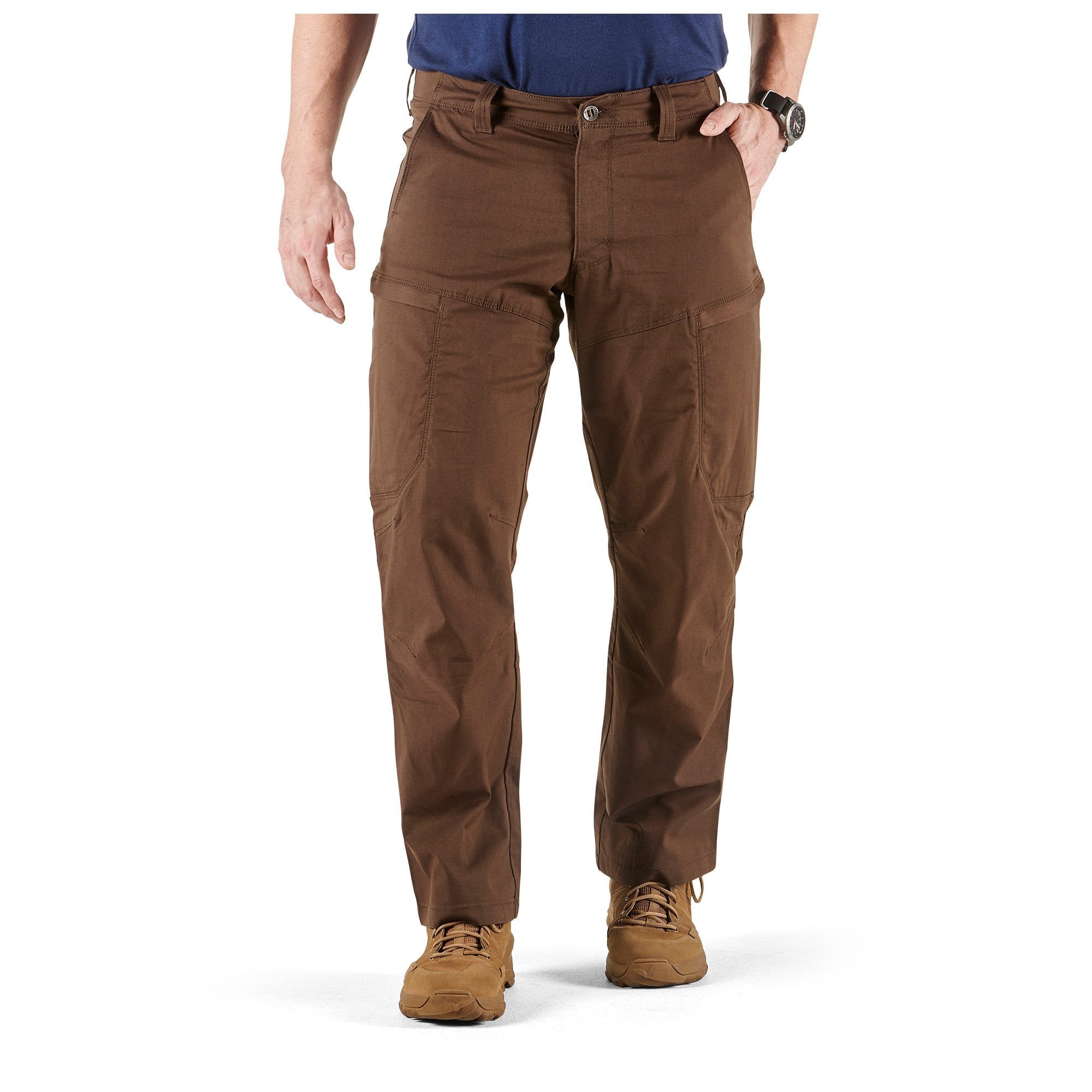 5.11 Work Gear Apex Cargo Work Pants, Flex-Tac Stretch Fabric, Gusseted, Teflon Finish, Burnt ...