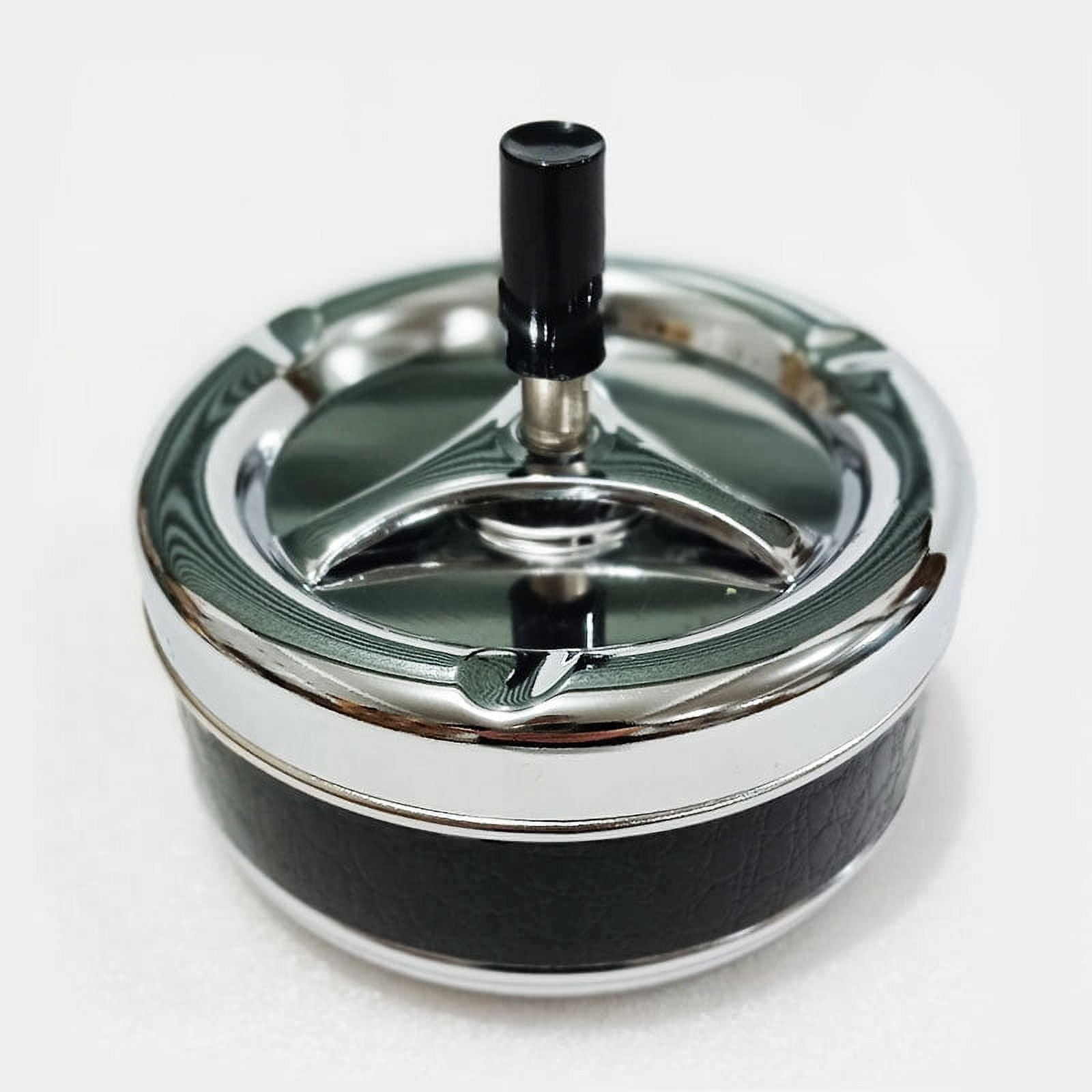 5.12"/13cm Round Push Down Stainless Steel Modern Tabletop Cigarette ...