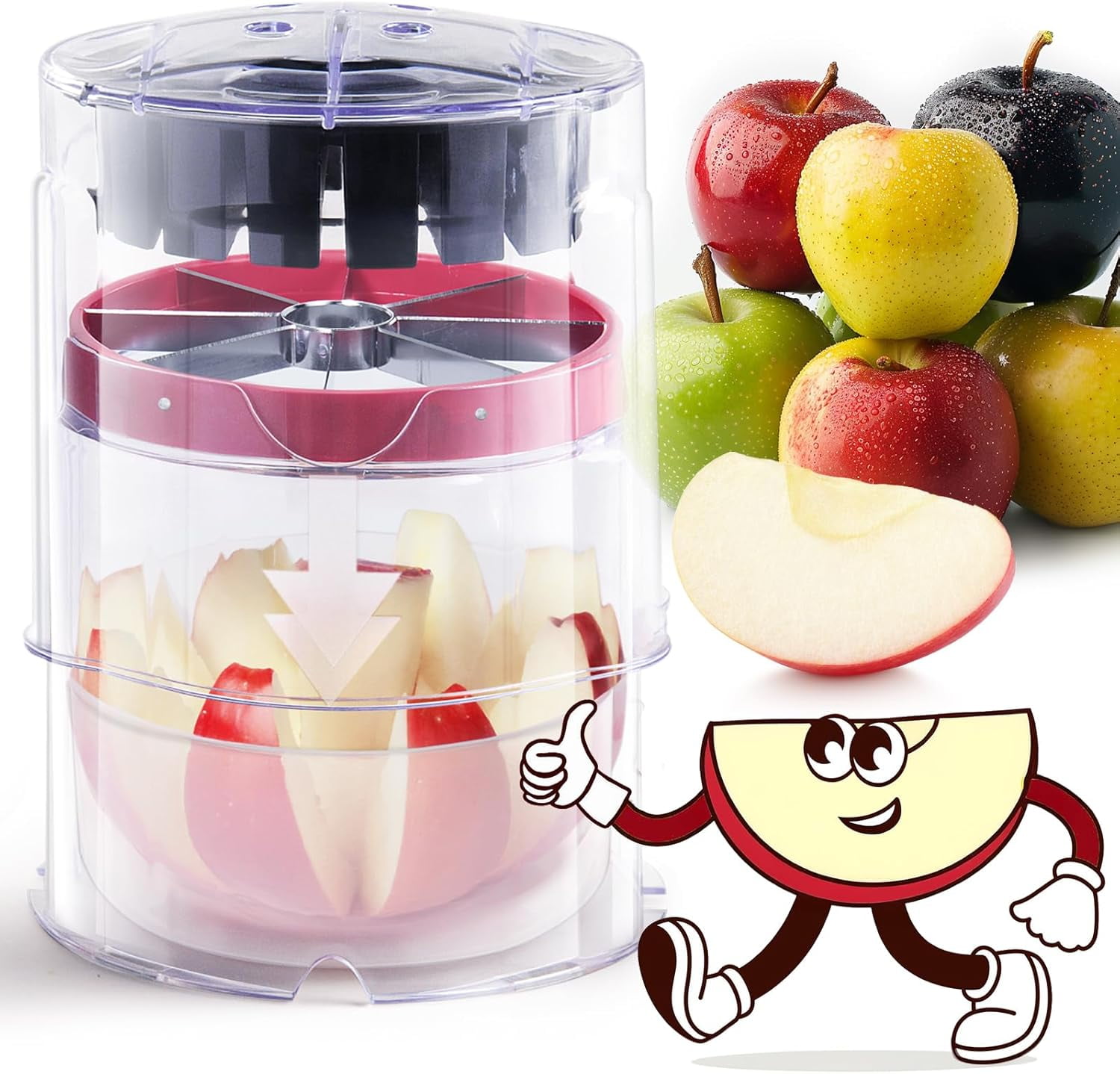 5.12-Inch Apple Slicer - 8 Slices, Ultra-Safe & Heavy-Duty Stainless ...