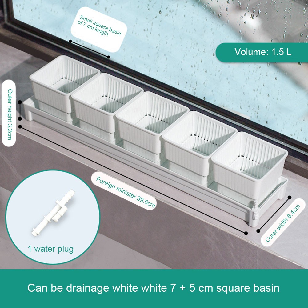 5/12 Pots Plastic Flower Pot Set Cactus Container Mesh Pot Storage Tray ...