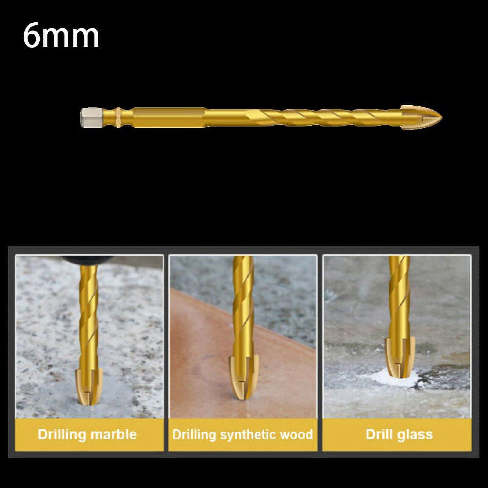 5~12Mm Cross Hex Tile Bits Ceramic Concrete Hole Opener Alloy Cross Cut ...