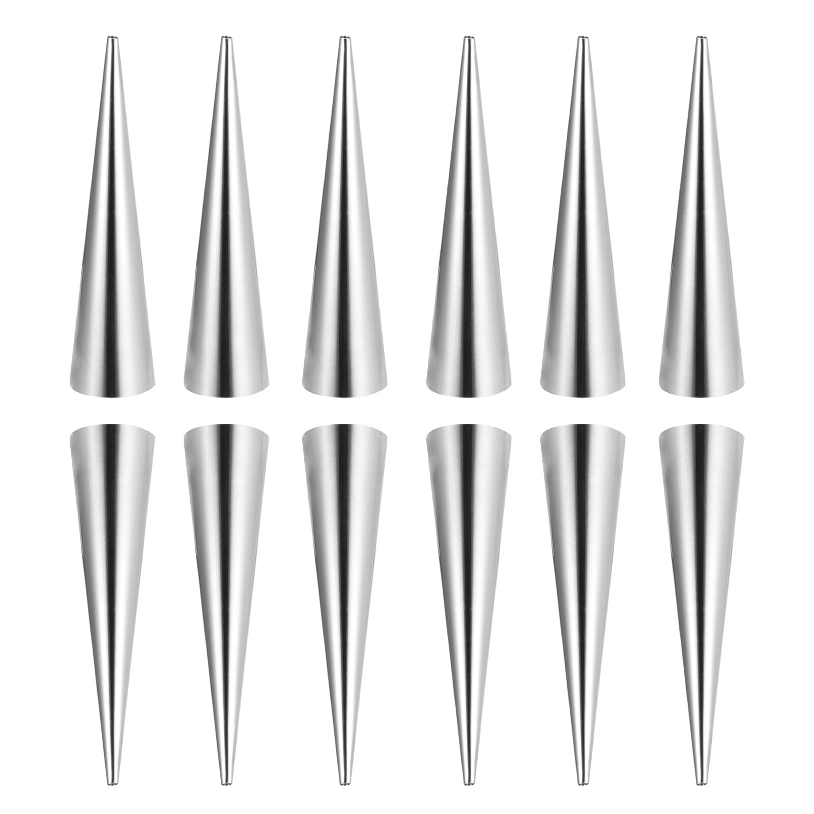 5/12PCS Conical Tube Cone Roll Moulds Stainless Steel Spiral Croissants ...