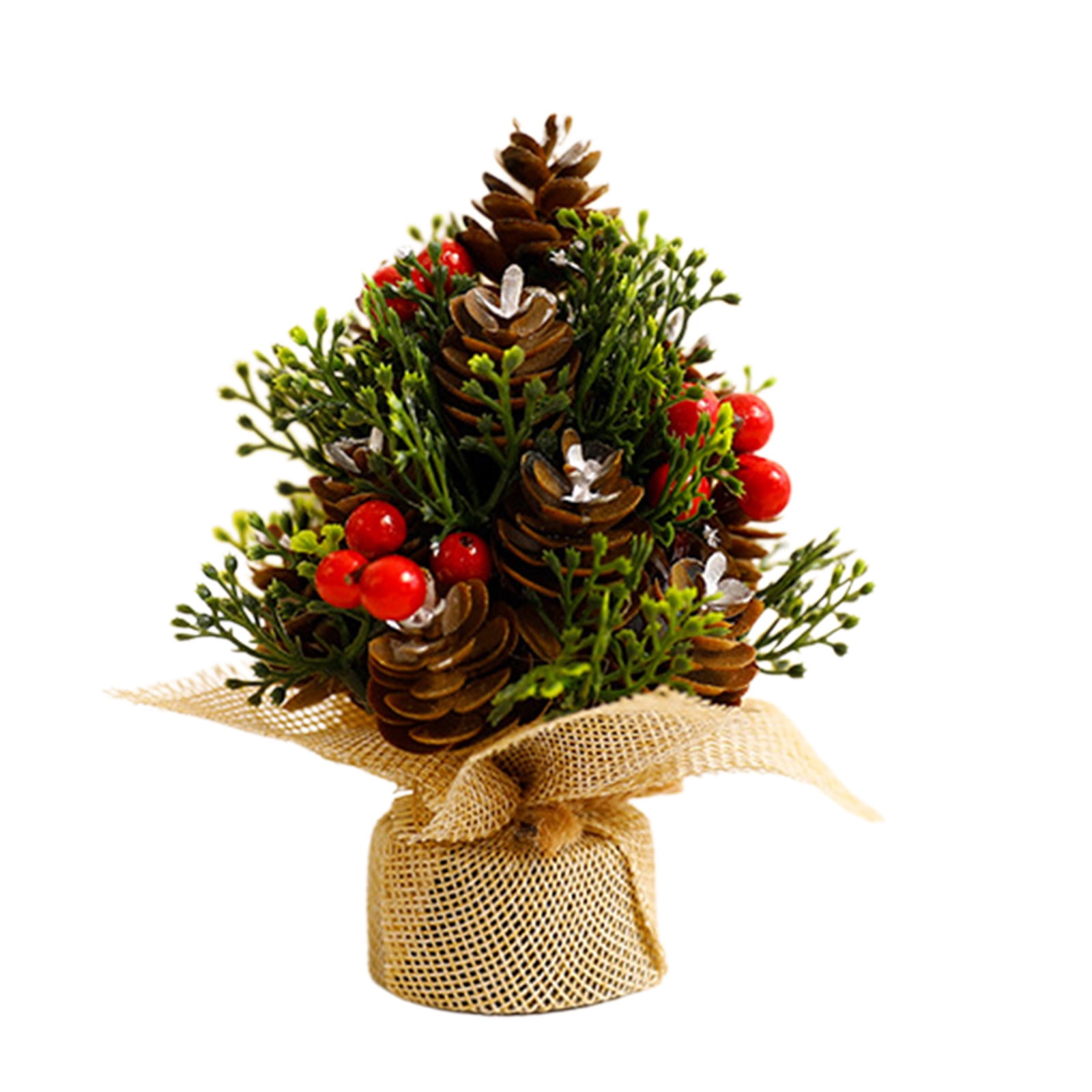 5.12inches Mini Christmas Tree Ornaments Christmas Ambience Desktop Red ...