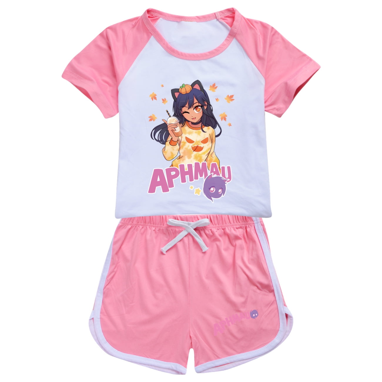 5-13 year old APHMAU girls' short sleeved set, short sleeved T-shirt ...