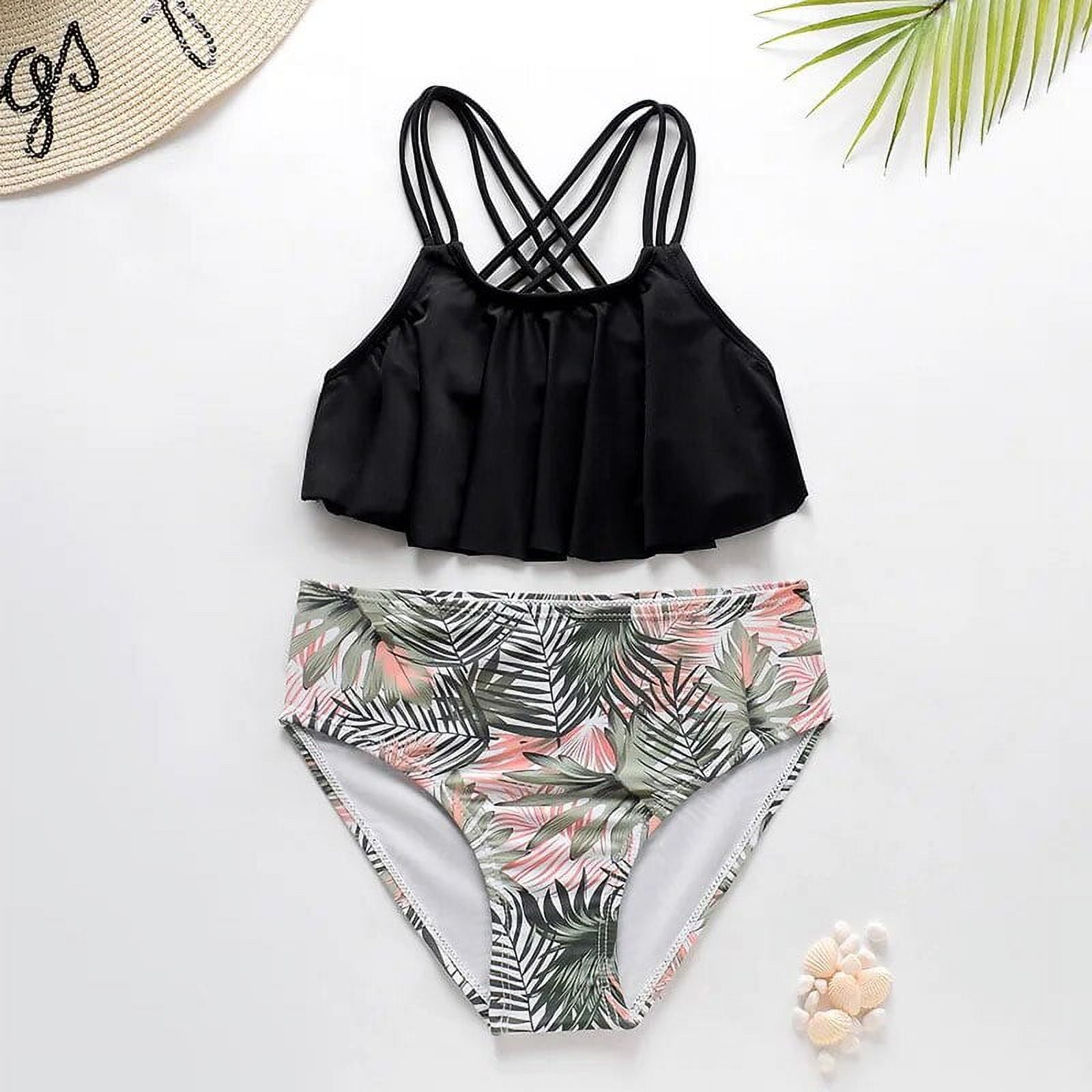 5-14 Years Ruffle Baby Kid Swimsuit Swimwear Strawberry Print Kids ...