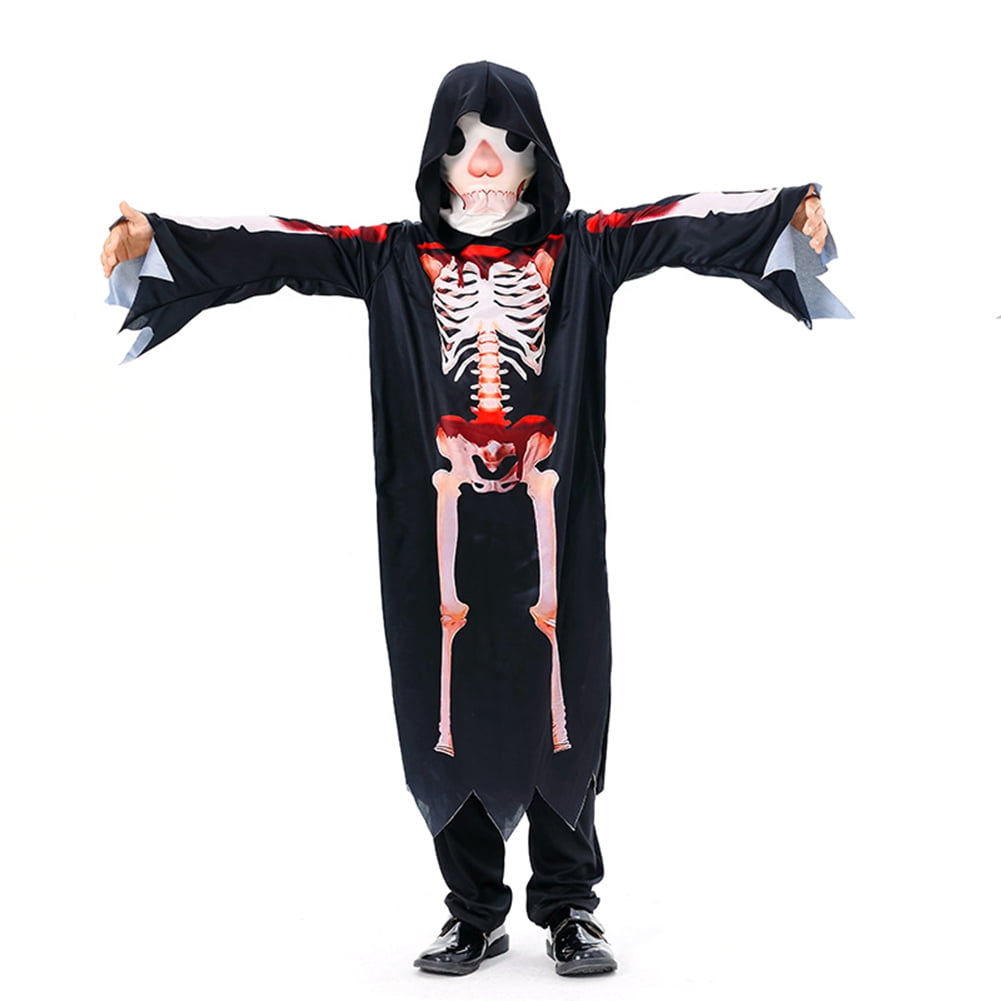 5-14Y Halloween Costumes for Boys Girls Costume Kids Set Scary Ghost ...
