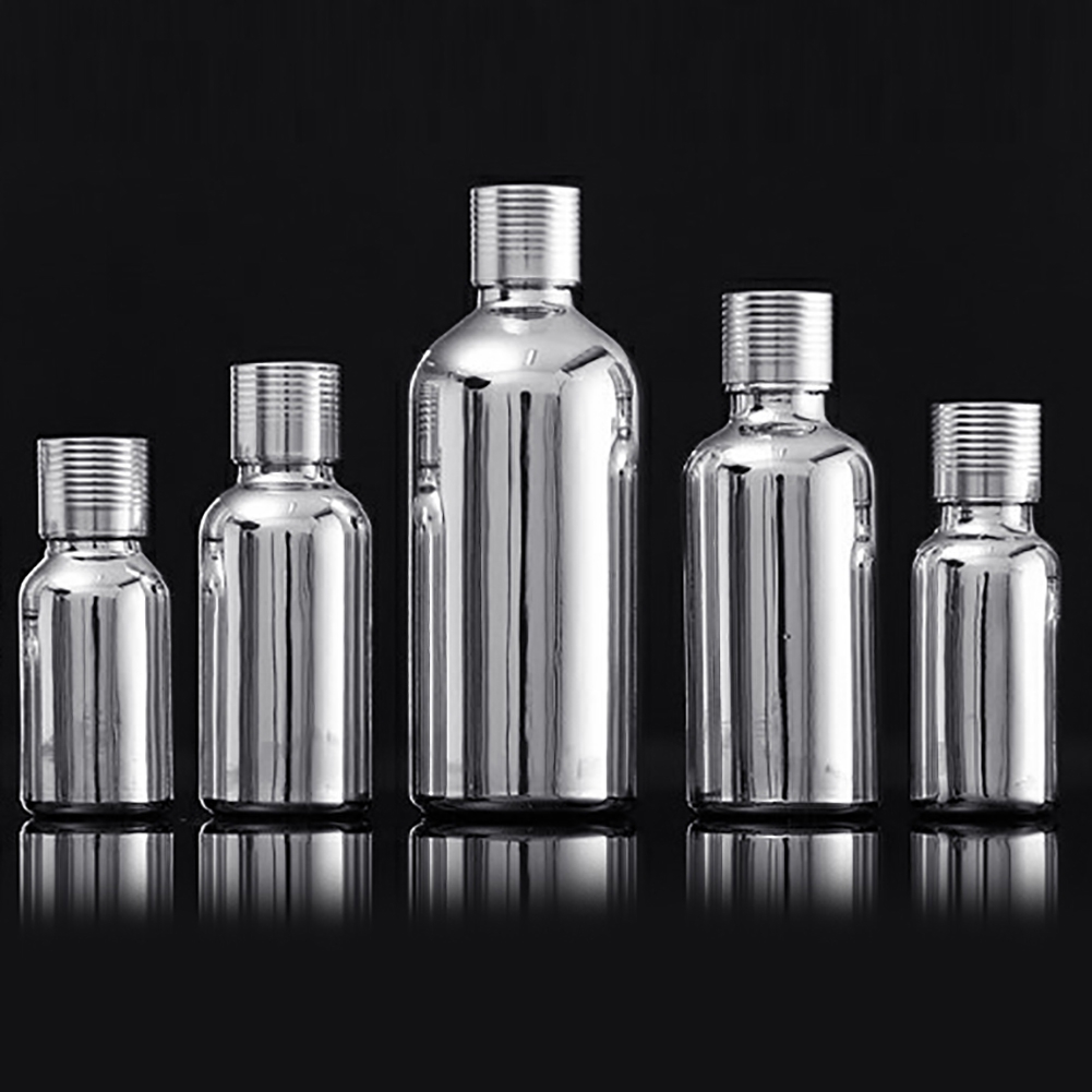 5/15/30/50ml Portable Glass Stopper Perfume Essential Oils Bottle Empty Bottle Silver Glass ...