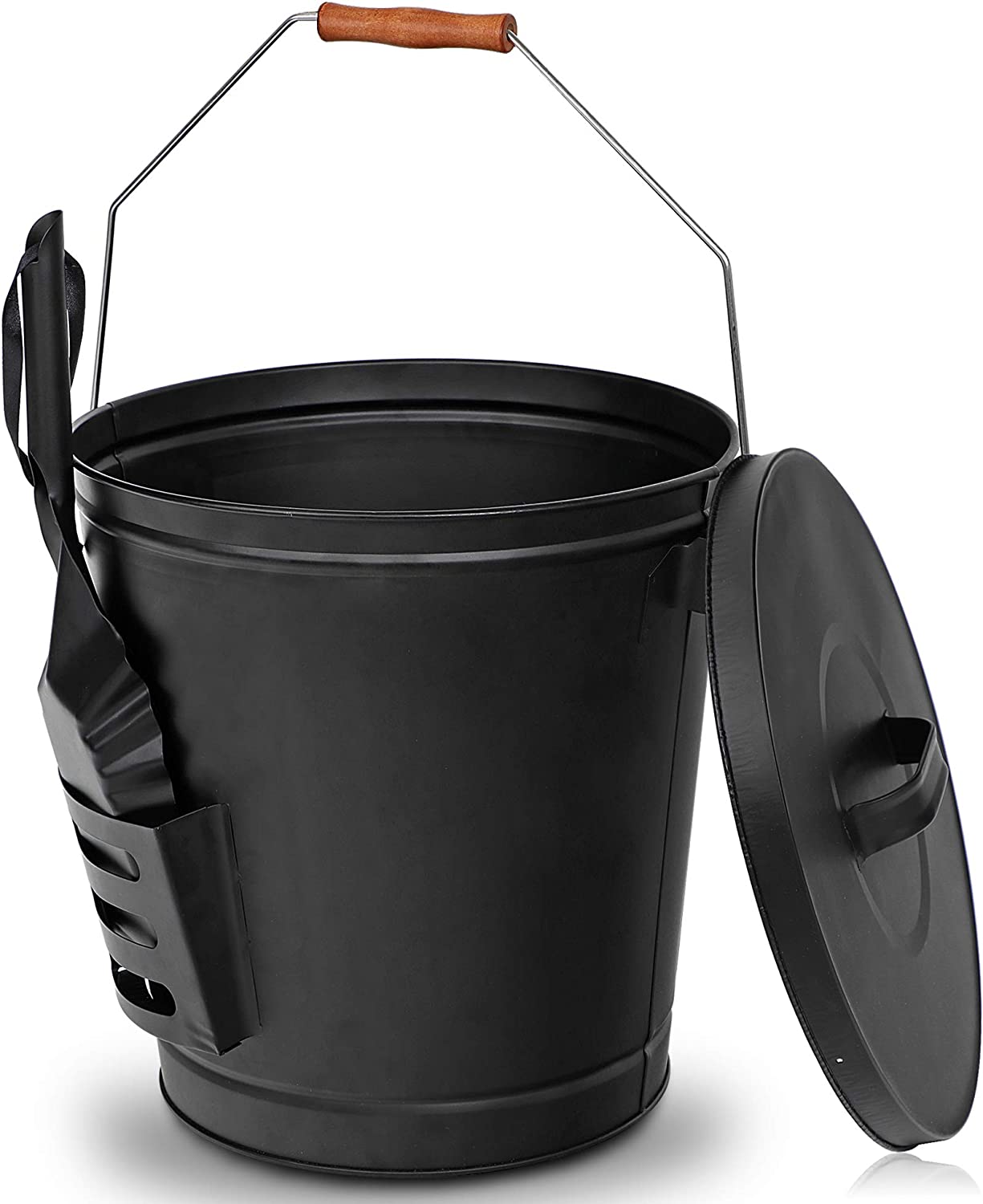 5.15 Gallon Large Galvanized Metal Coal and Hot Ash Bucket with Lid and ...