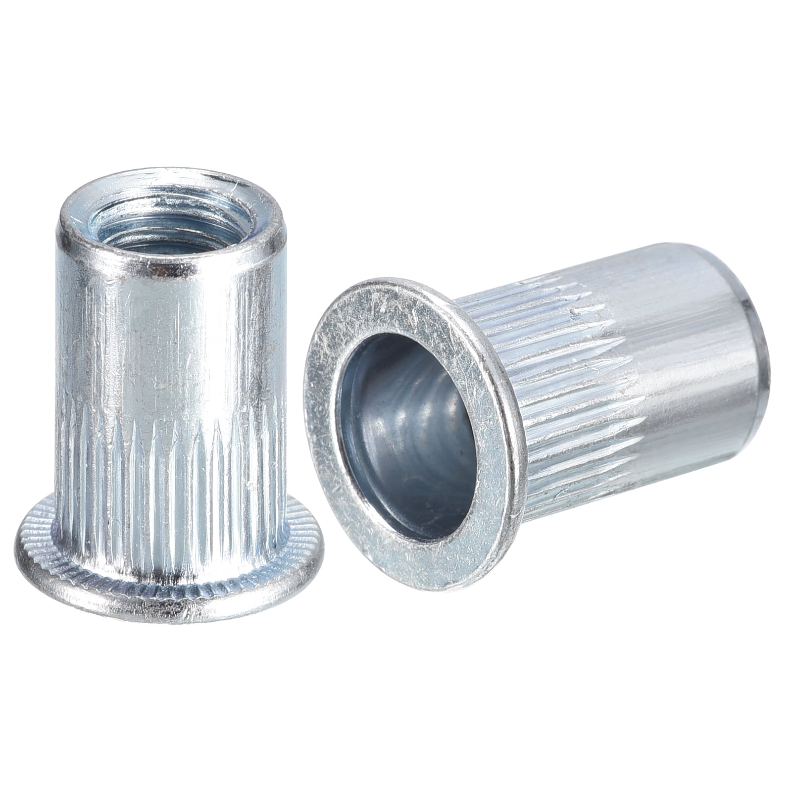 5/16-18 Rivet Nuts, 50 Pack Zinc Plated Carbon Steel Knurled Flat Head ...