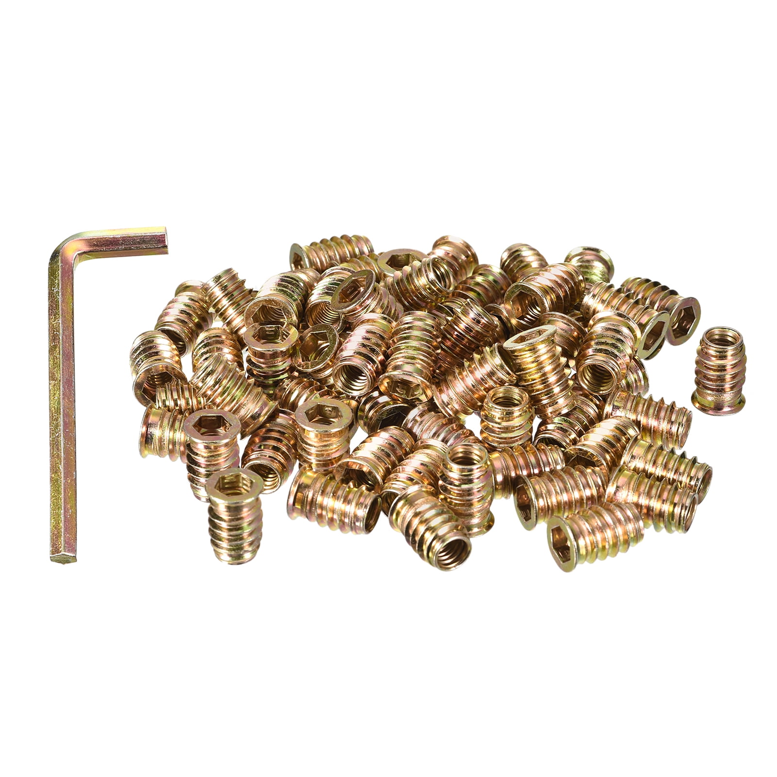 5/16-18 x 20mm Threaded Inserts Nuts, 100 Pack Wood Insert Nuts with ...