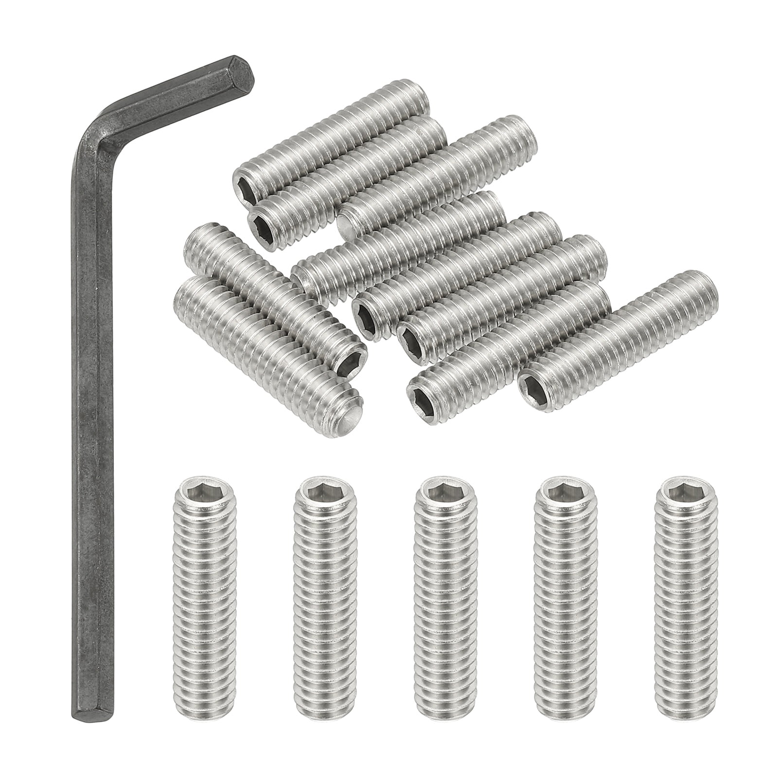 Uxcell Internal Hex Socket Set Grub Screws, 304 Stainless Steel Cup ...