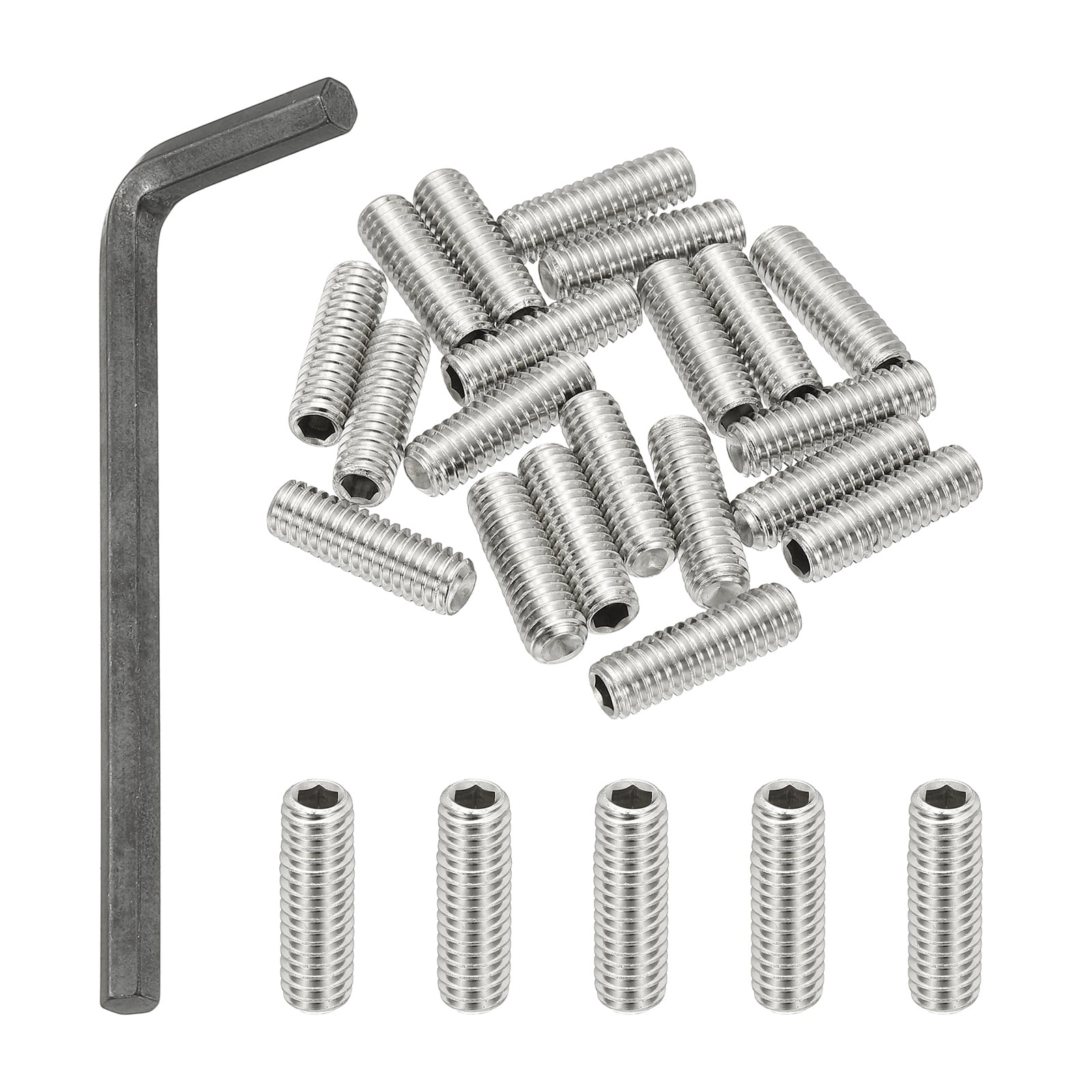 Uxcell Internal Hex Socket Set Grub Screws, 304 Stainless Steel Cup ...