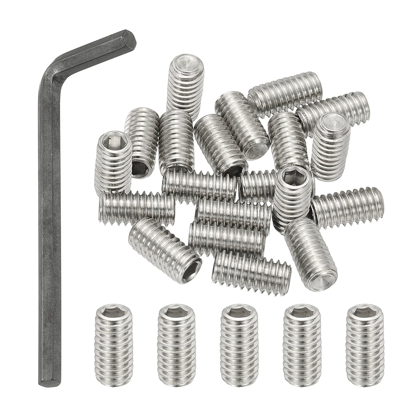 Uxcell Internal Hex Socket Set Grub Screws, 304 Stainless Steel Cup ...