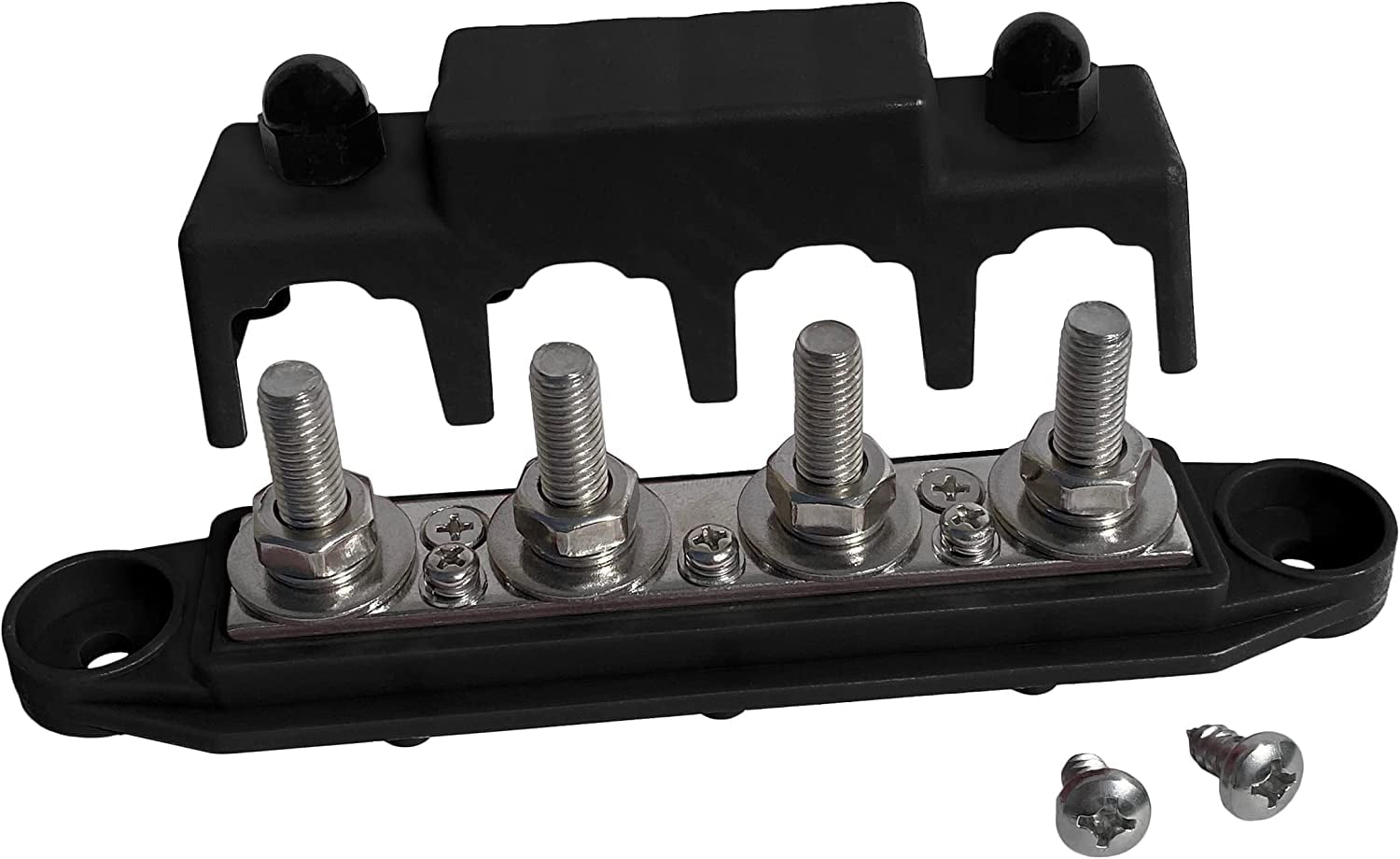 5/16" 4 Post Power Distribution Block Bus Bar with Cover M8 - 250 Amp Rating – Marine Bus Bar ...