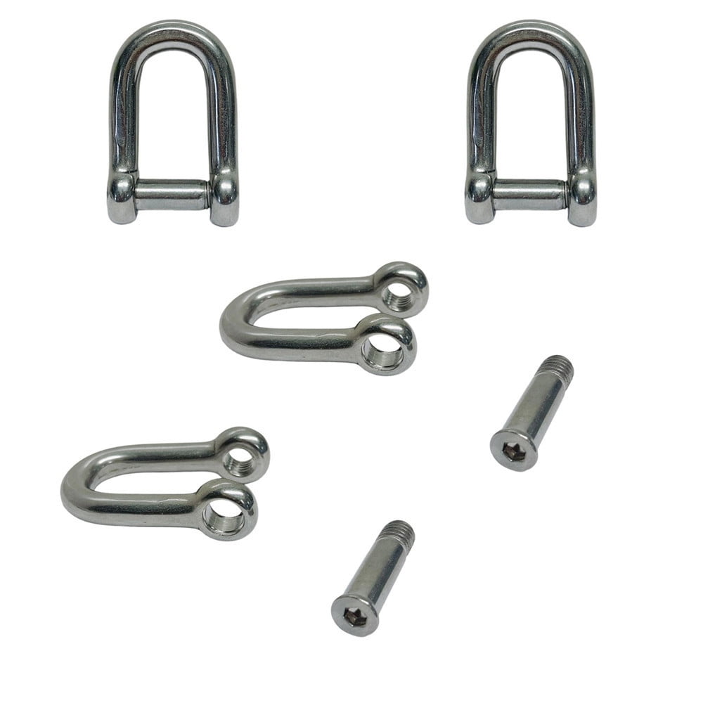 5/16" D Shackle Hex Sink Marine Grade Screw Pin 1300 Lb WLL Stainless ...