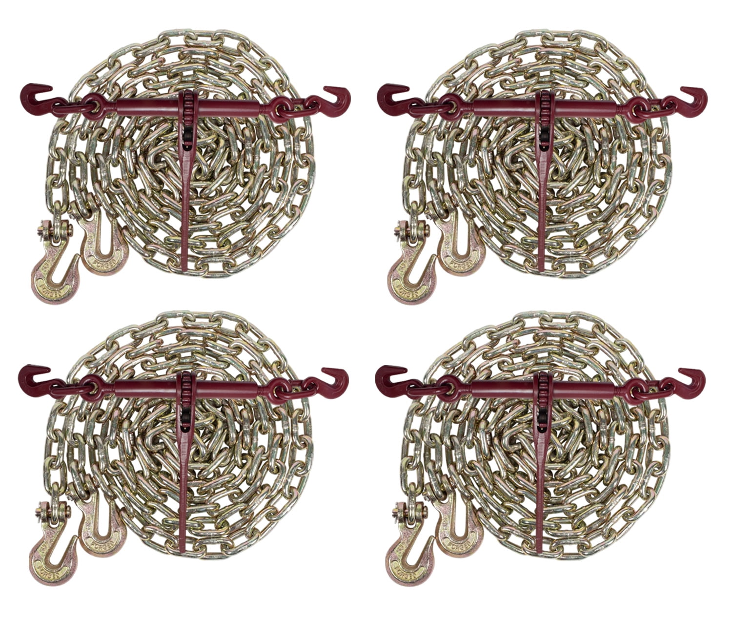 5/16" Grade 70 Chain and Binder Kit | Includes (4) 5/16" - 3/8" Ratchet ...