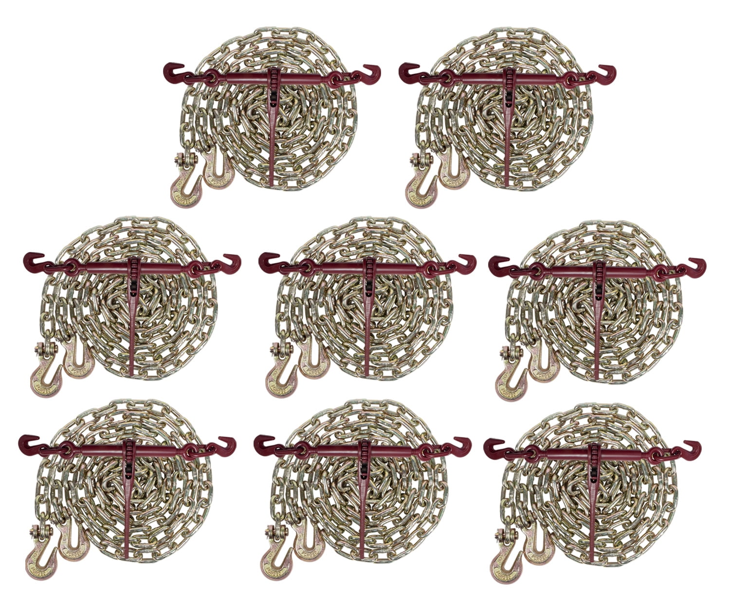 5/16" Grade 70 Chain and Binder Kit | Includes (8) 5/16" - 3/8" Ratchet ...