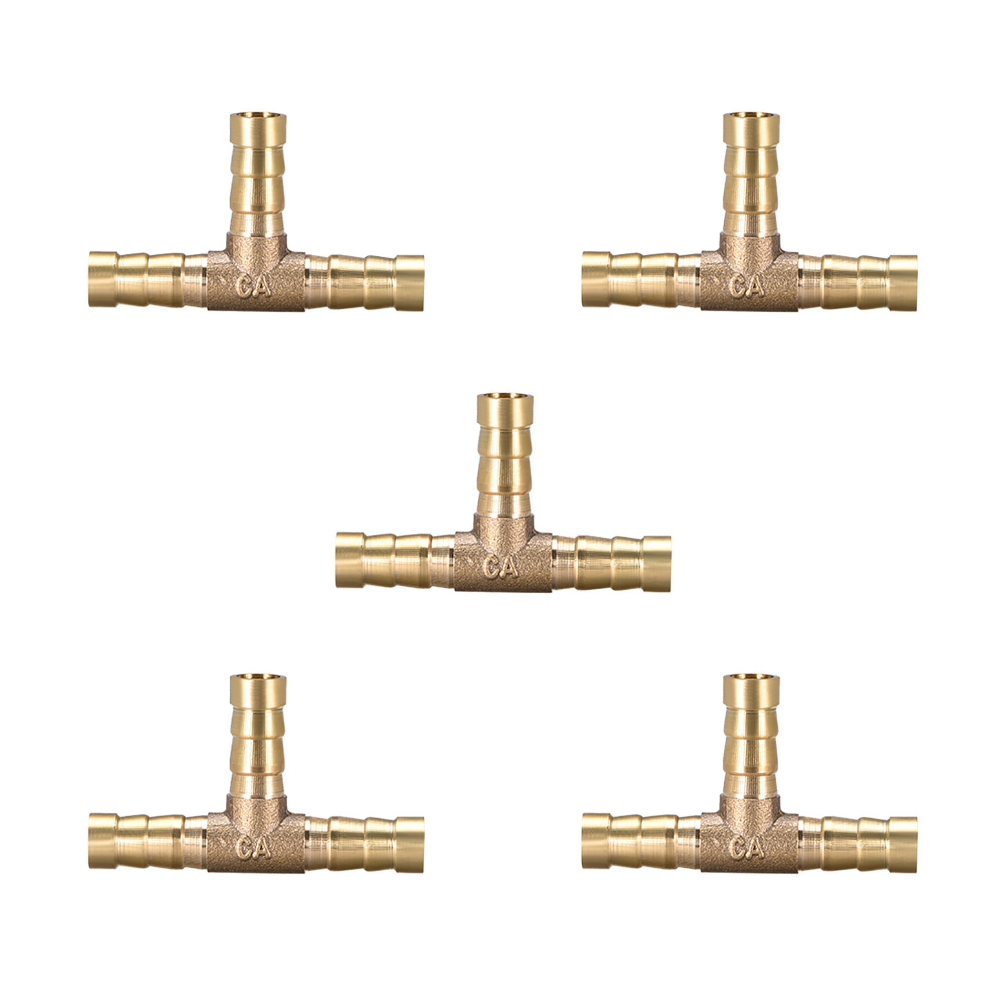 5/16" ID Brass Barb Splicer Fitting,T-Shaped 3Way, Barb Hose Fitting ...
