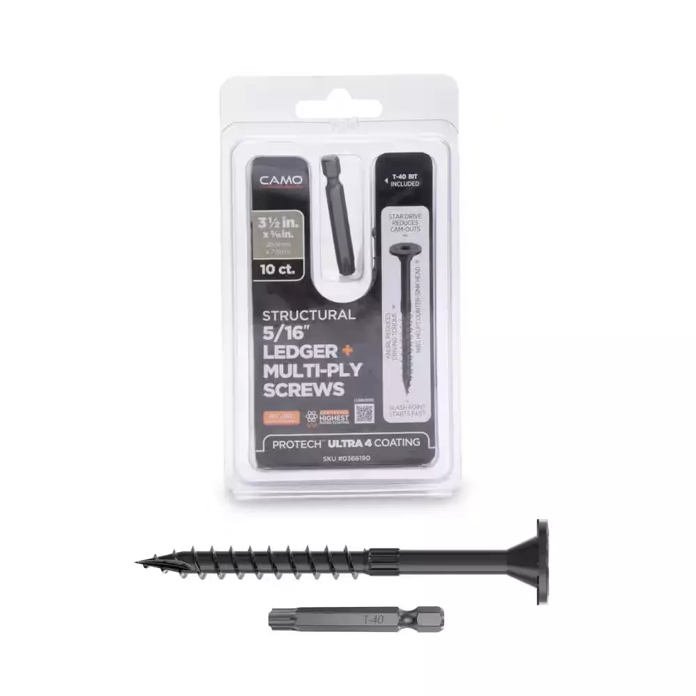 5/16 In. X 3-1/2 In. Star Drive Flat Head Multi-Purpose + Multi-Ply ...