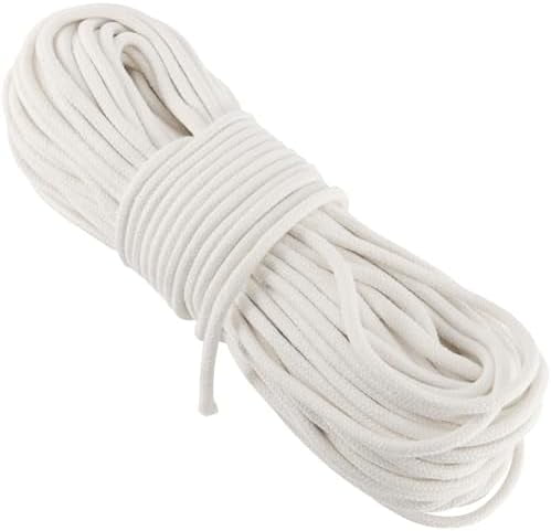 5/16 Inch 328 Feet White Cotton Clothesline Rope, Cotton Braided ...