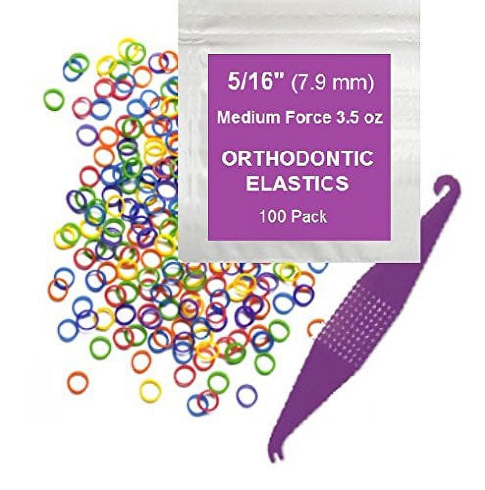 5/16 Inch Orthodontic Elastic AIF9 Rubber Bands, 100 Pack, Neon, Medium ...