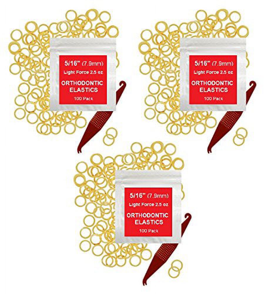 5/16 Inch Orthodontic Elastic Rubber Bands, 300 Pack, Natural, Light 2.5 Ounce Small Rubberbands ...