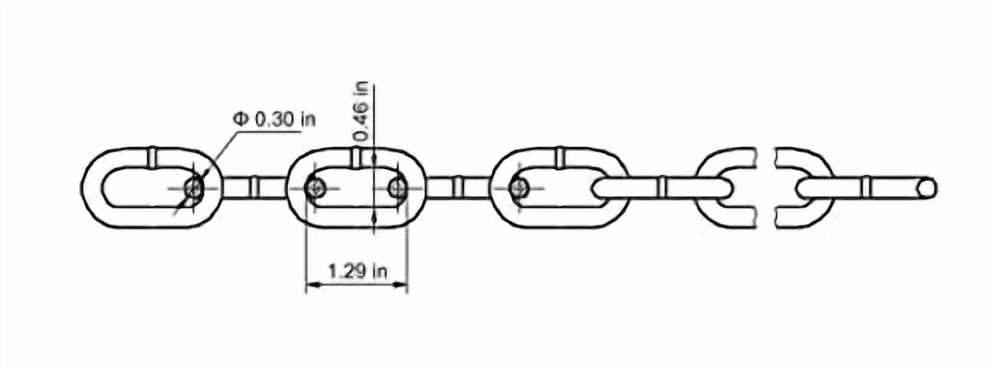5/16” Proof Coil Steel Chain, 45ft Long, Anchor Chain, Marine ...