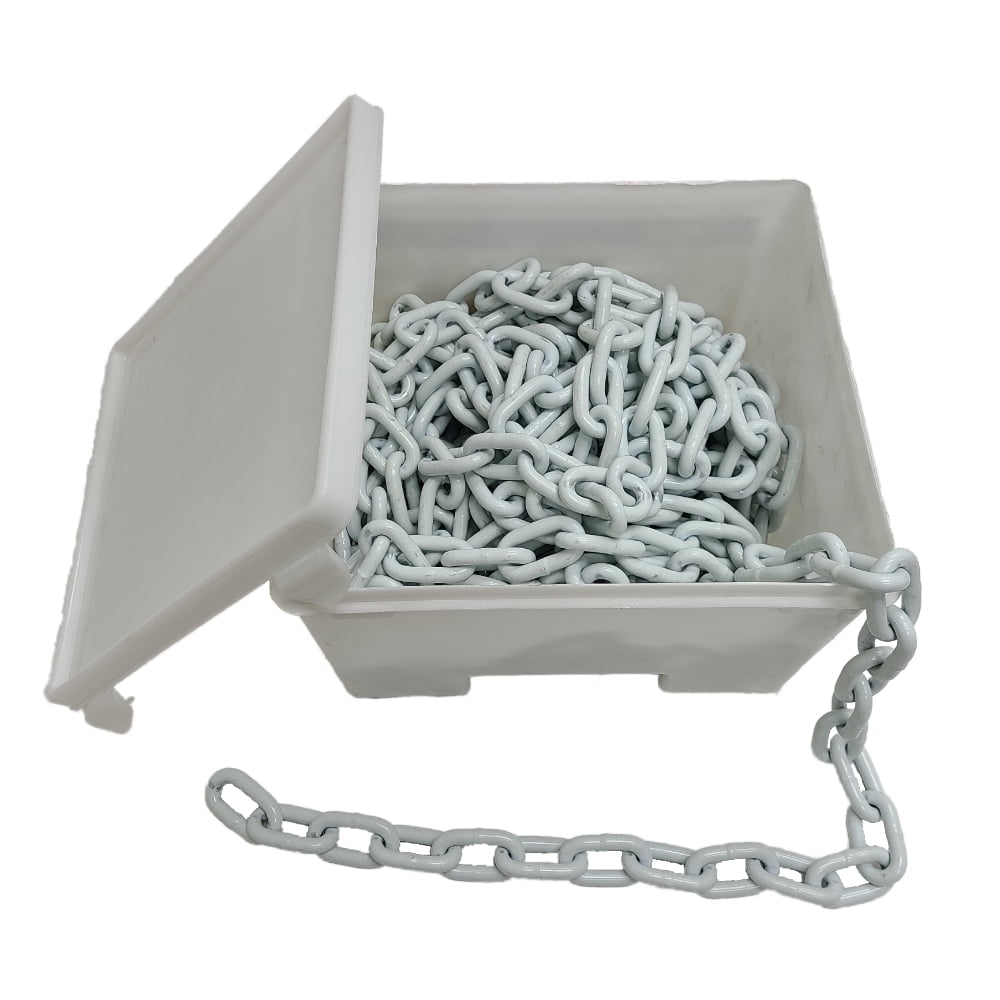 5/16” Proof Coil Weld Steel Chain, White Powder Coated After Zinc ...