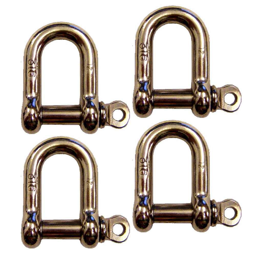 5/16" Screw Pin D Shackle Stainless Steel - 4 Pack - Walmart.com