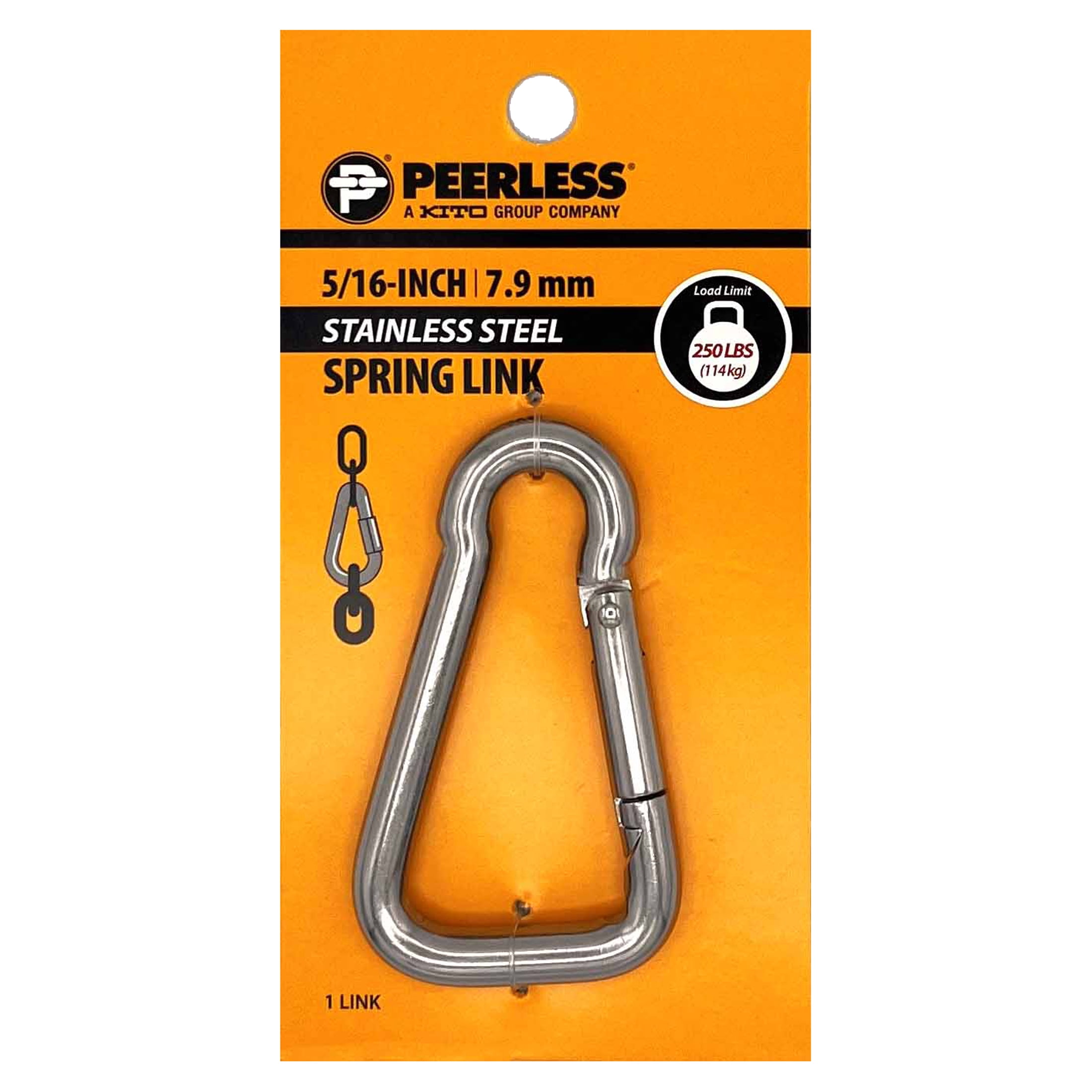 5/16" Stainless Steel Spring Link, Peerless Chain Company, #4731539VS ...