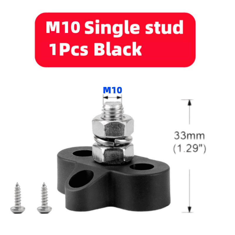 5/16'' Terminal Block Stud M6 M8 M10 150A DC 70V Busbar Positive ...