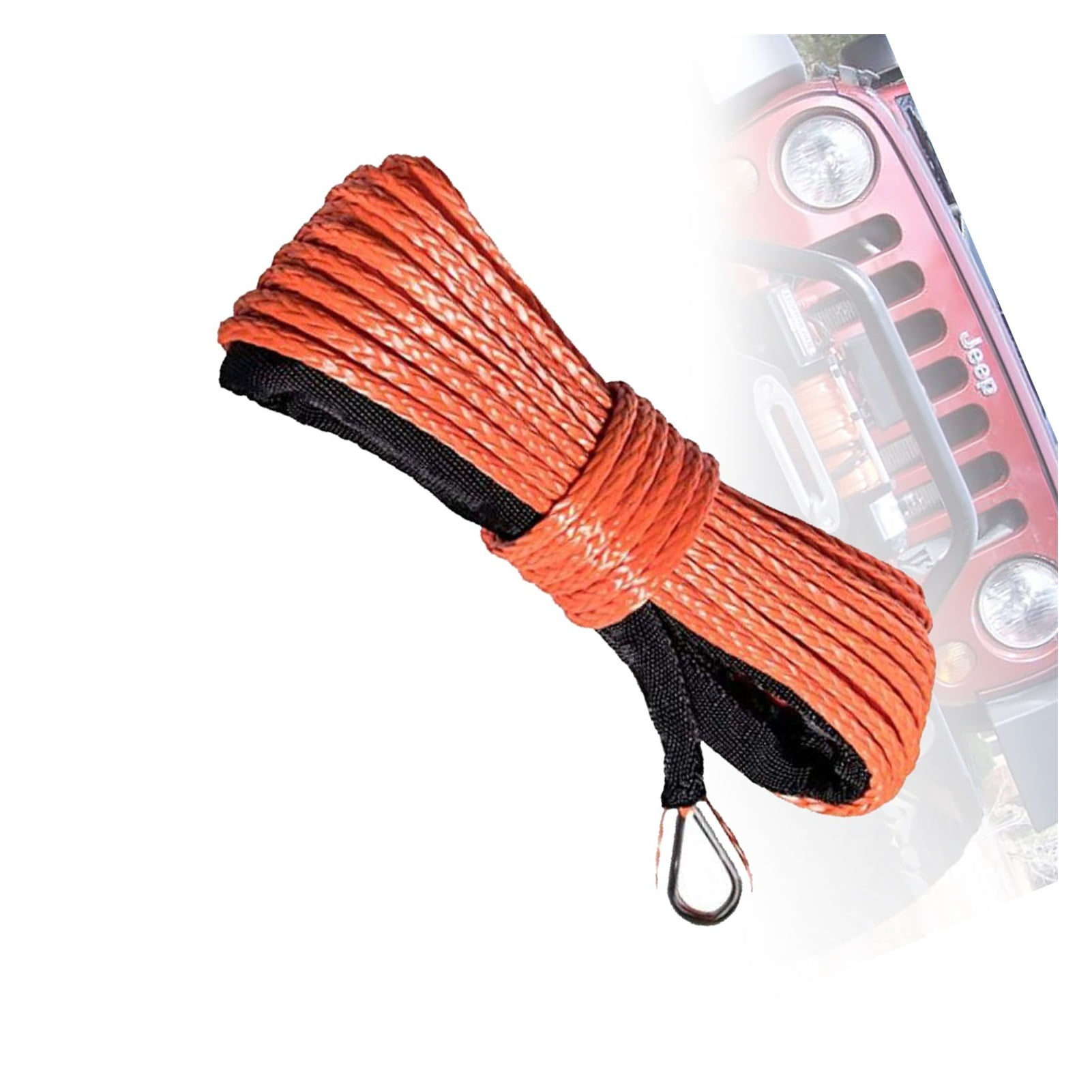 5/16" X 100' Synthetic Winch Rope Cable 13500 LBs Recovery Replacement ...