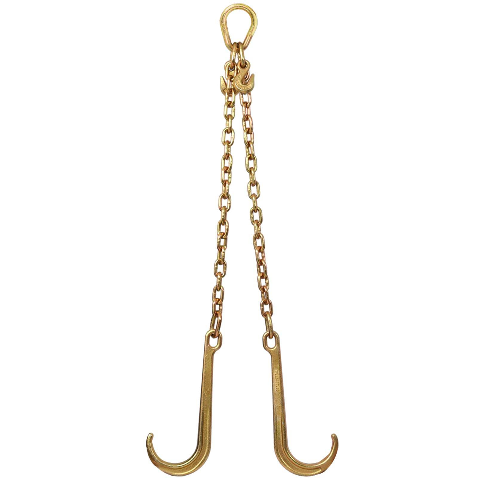 5 16''X2' G70 J Hook Tow Chain V Bridle With Large Shank J Hooks And ...