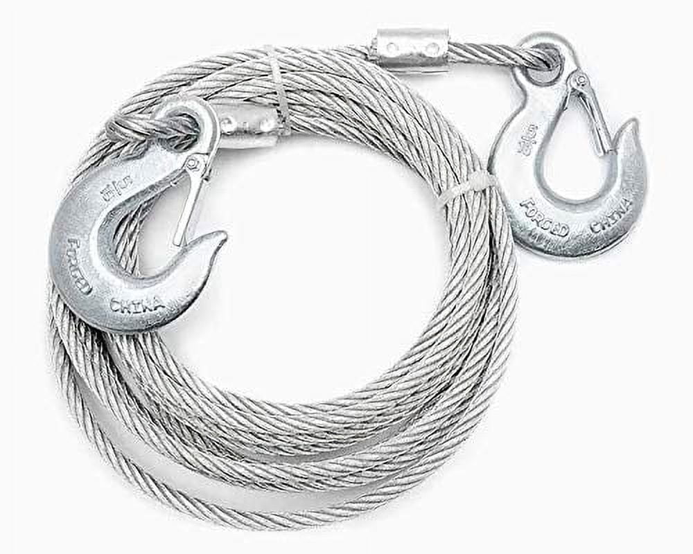 5/16-in X 20ft Galvanized Wire Rope with Tow Hooks On Both Ends ...