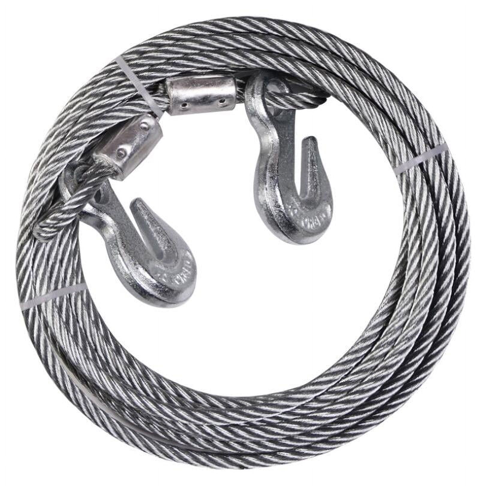 5/16-inch x 20ft Galvanized Wire Rope with Heavy-Duty Grab Hooks ...