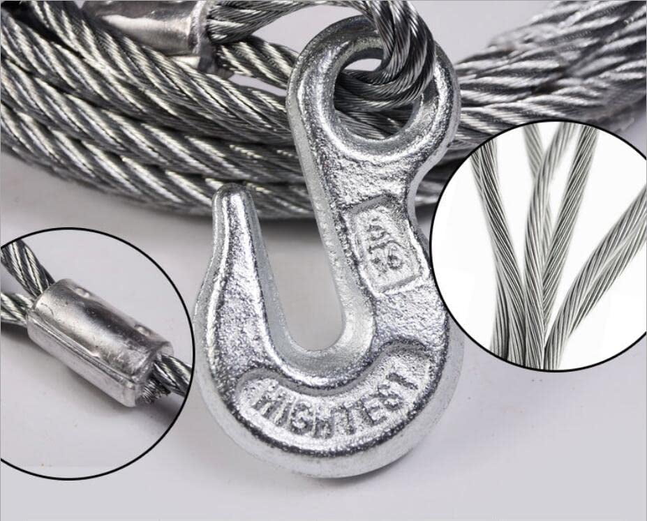 5/16 - inch x 20ft Galvanized Wire Rope with Heavy - Duty Tow Hooks ...