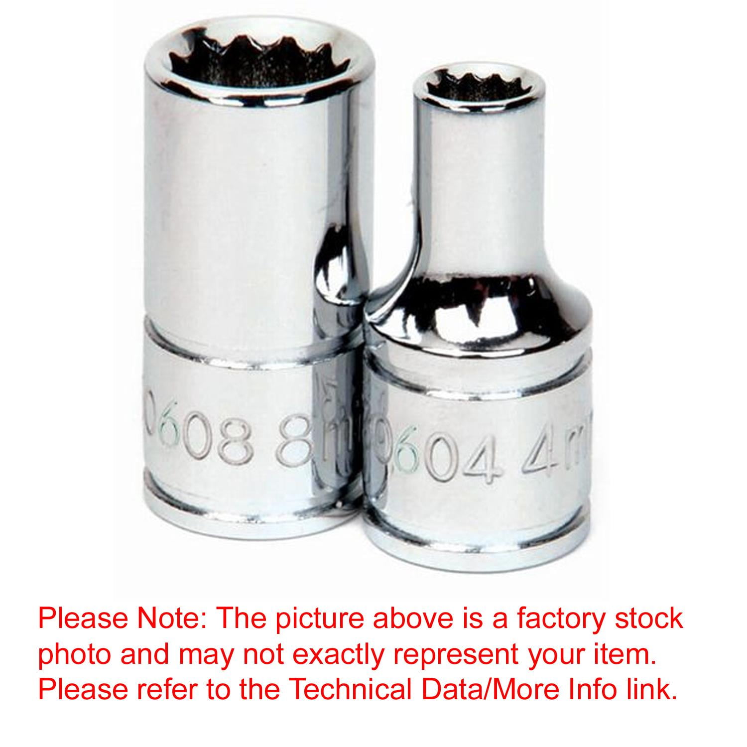5/16" x 3/8" Drive 12 Point Shallow Supertorque™ Socket, Chrome Finish ...
