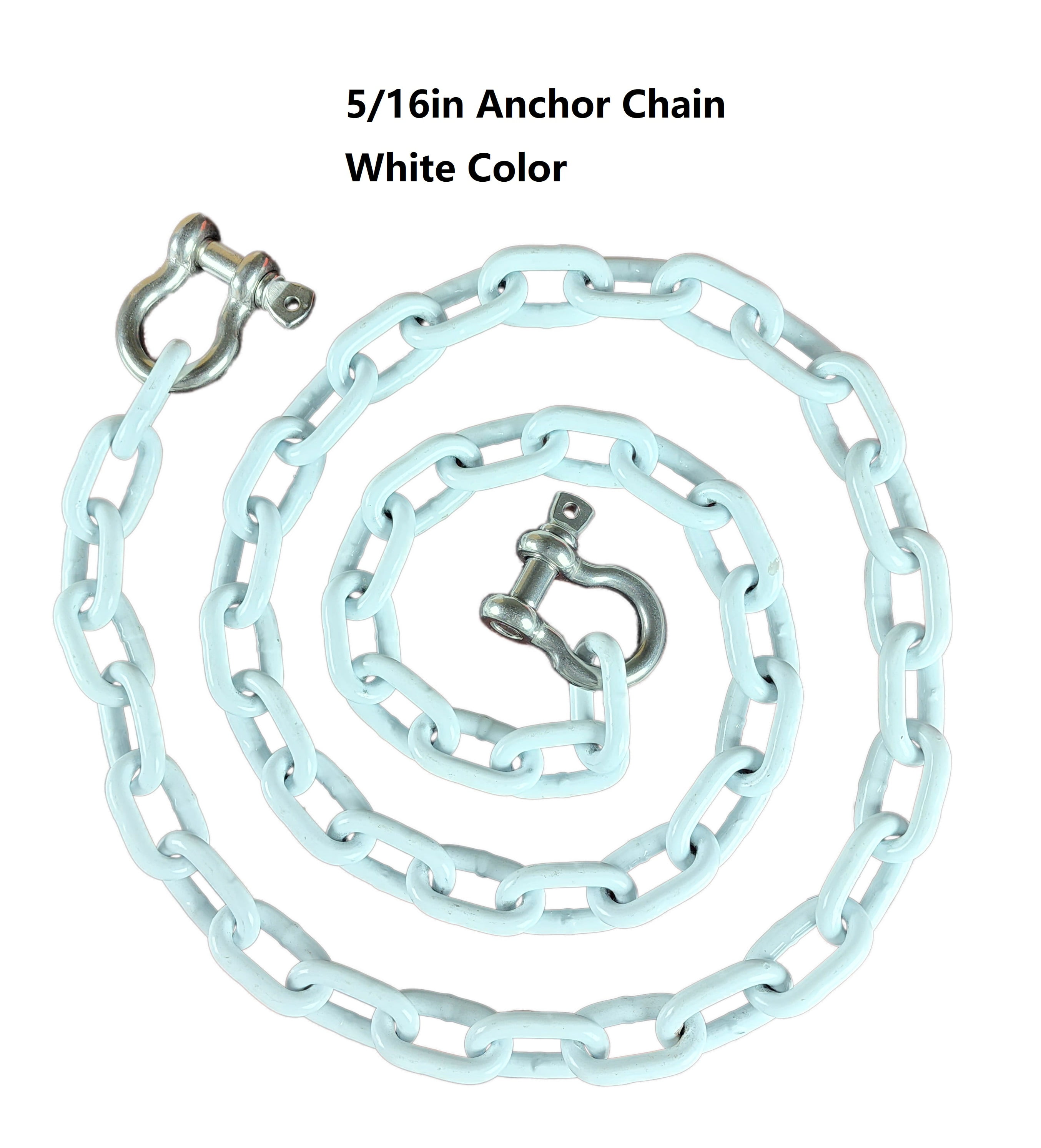 5/16" x 5ft Marine Anchor Chain with Shackles, 1900lbs Capacity ...