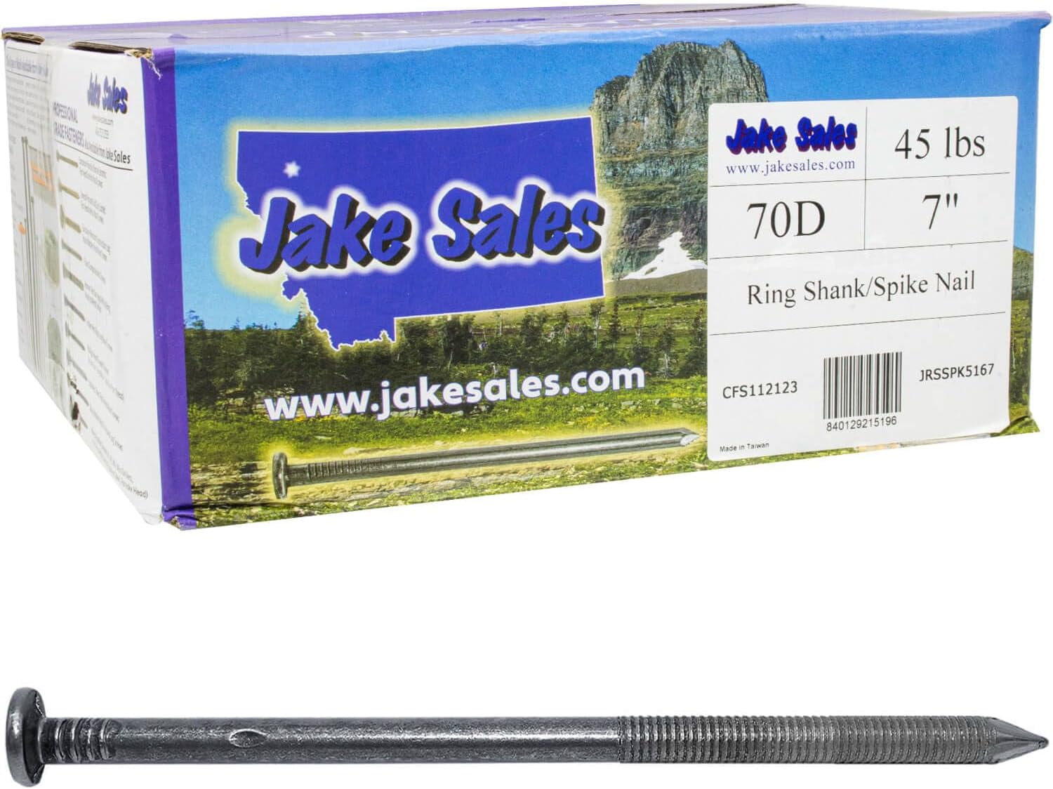 5/16" x 7" Ring Shank Spike Nails - Full Box ~285 Nail Count - Used for ...