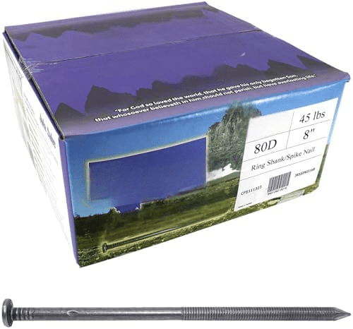 5/16" x 8" Ring Shank Spike Nails - Full Box ~252 Nails - Used for ...