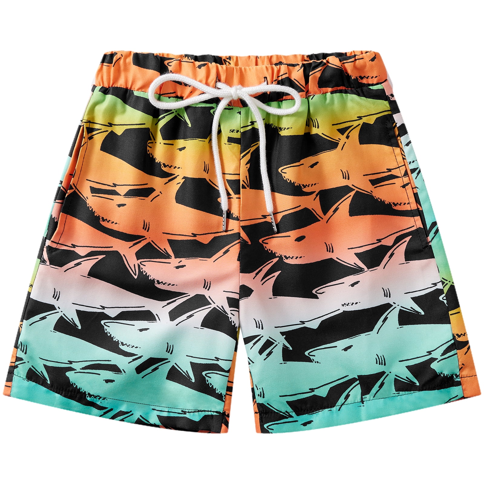 5-16Y Boys Swim Trunks with Boxer Brief Liner Compression Anti Chafe ...